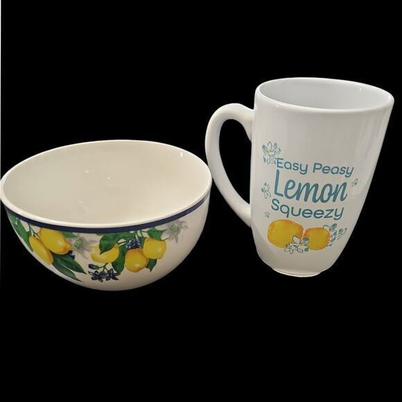Royal Norfolk | Dining | Royal Norfolk Lemon Theme Ceramic Bowl And Mug ...